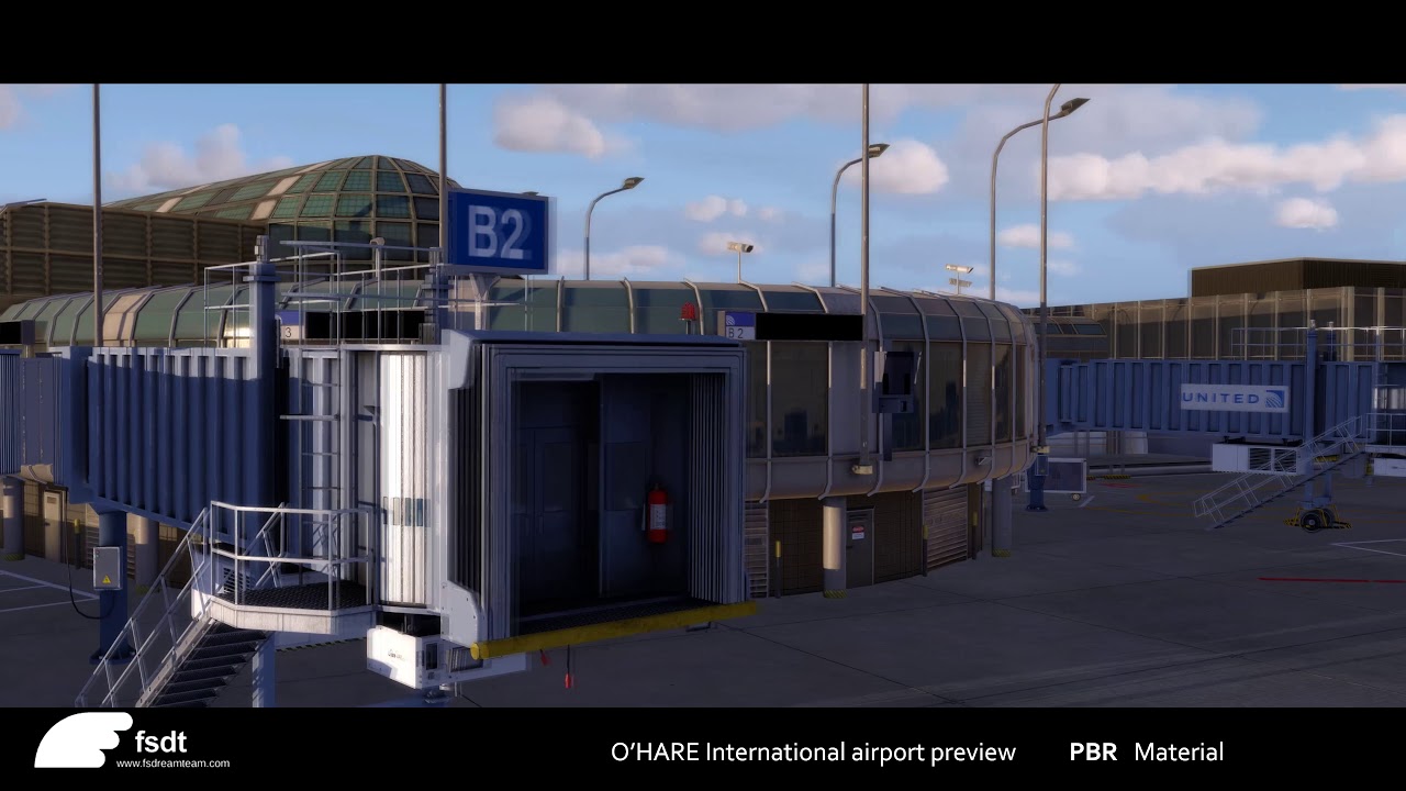 FSDreamTeam Preview Chicago O'Hare with Native PBR Material in P3D V4.4 ...