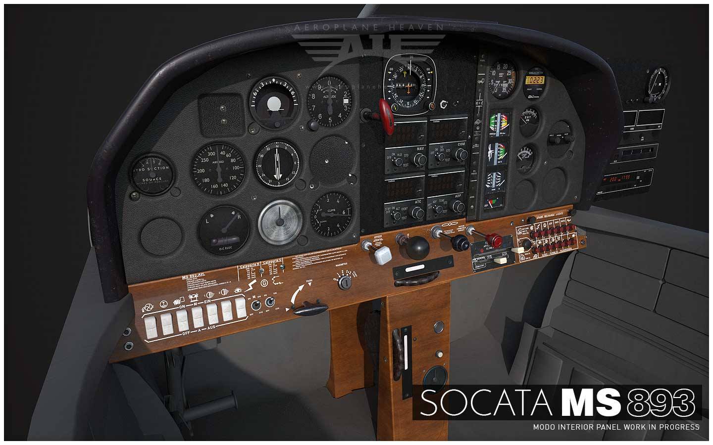 Aeroplane Heaven Preview Socata MS893 Interior - FSElite