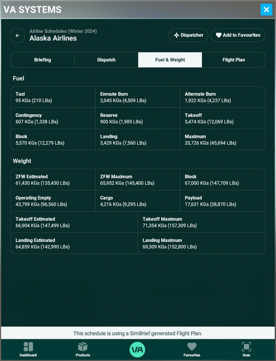 VA Systems Updates In-Sim Panel to Add SimBrief Integration - FSElite