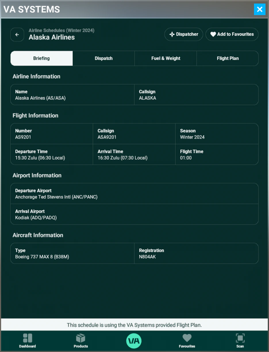 VA Systems Updates In-Sim Panel to Add SimBrief Integration - FSElite